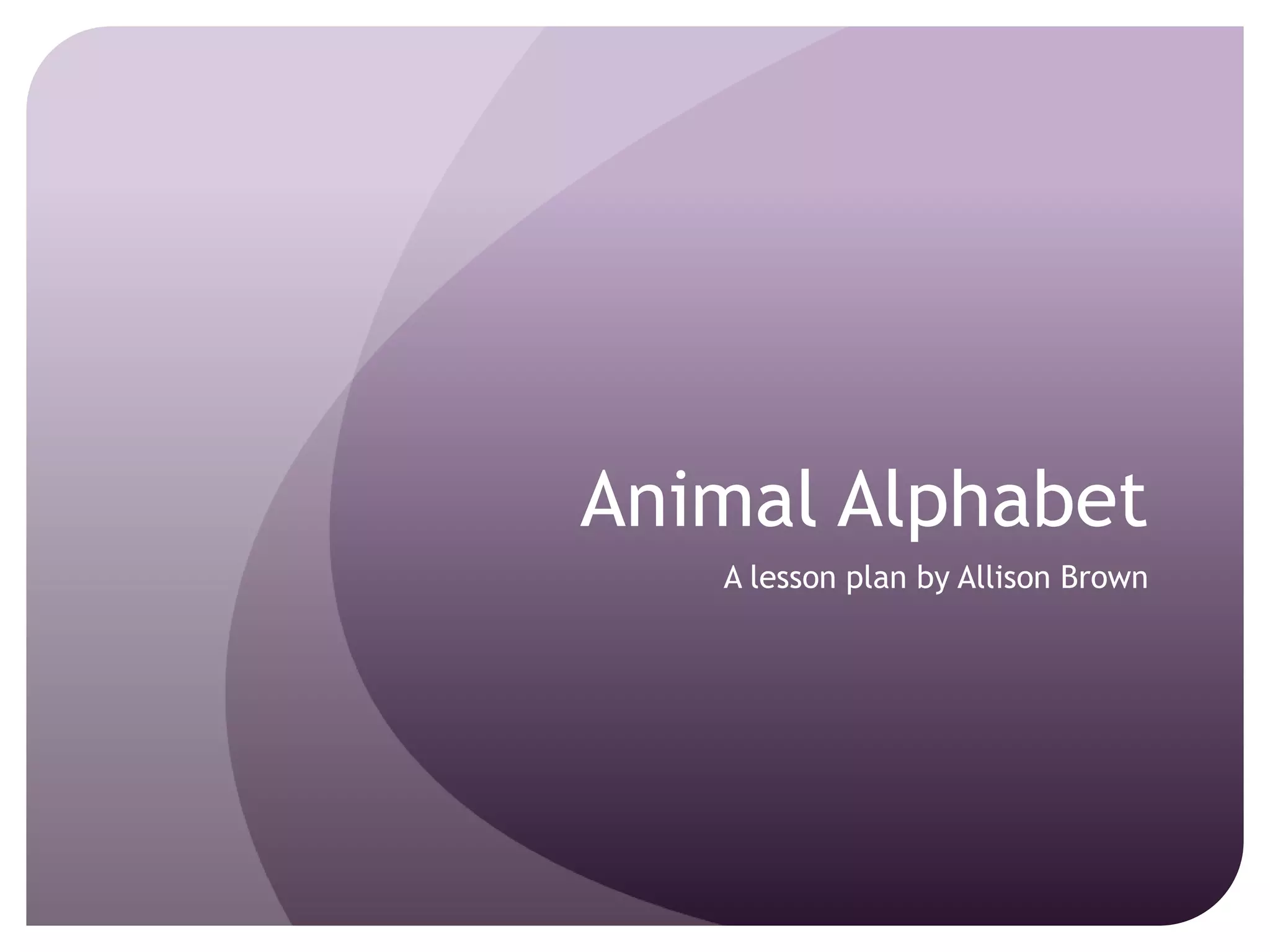 Animal alphabet | PPTX