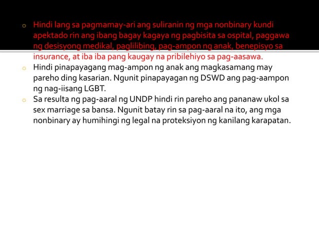 Non Binary Issues in the Philippines | PPTX