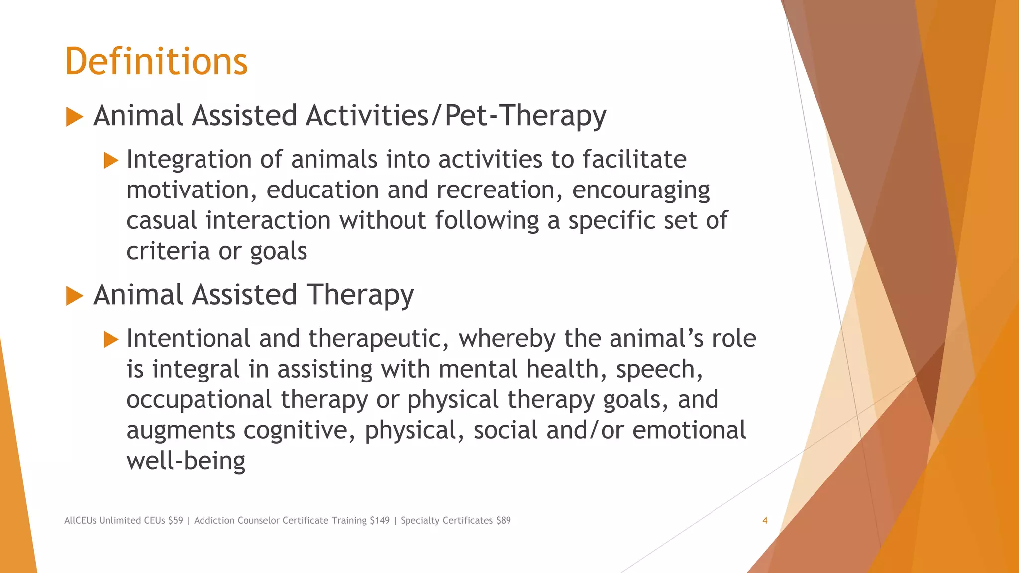 Animal assisted therapy | PPTX