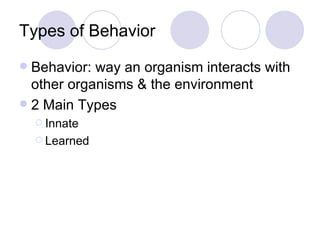 Animal behavior | PPT