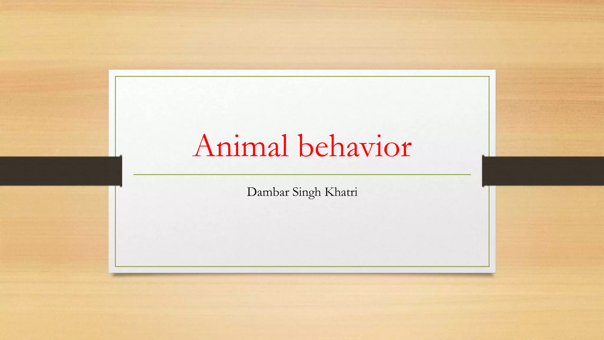 Animal behavior | PPT