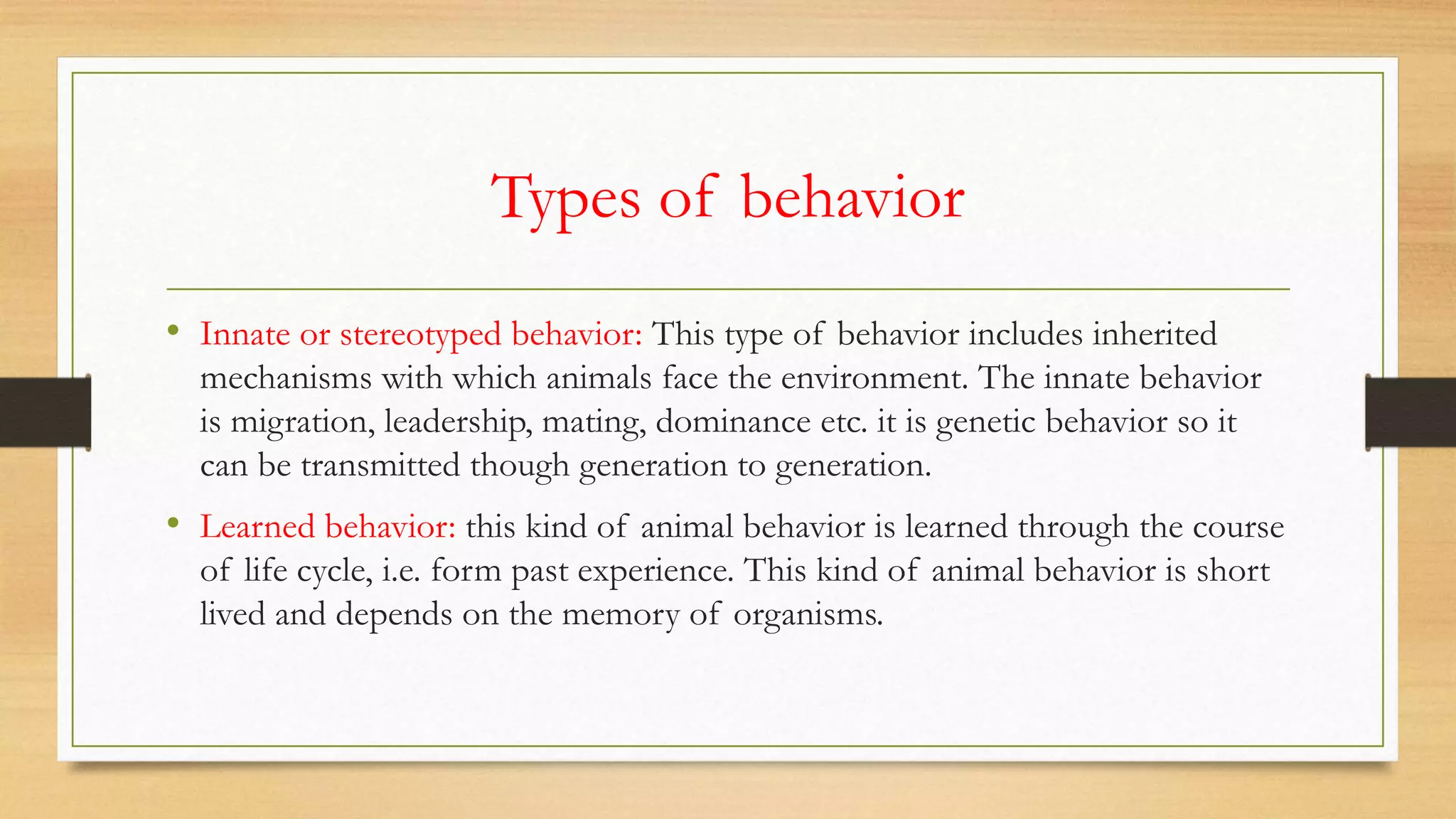 Animal behavior | PPT