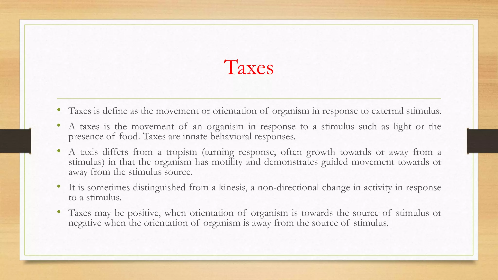 Animal behavior/ orientation/taxes | PPTX
