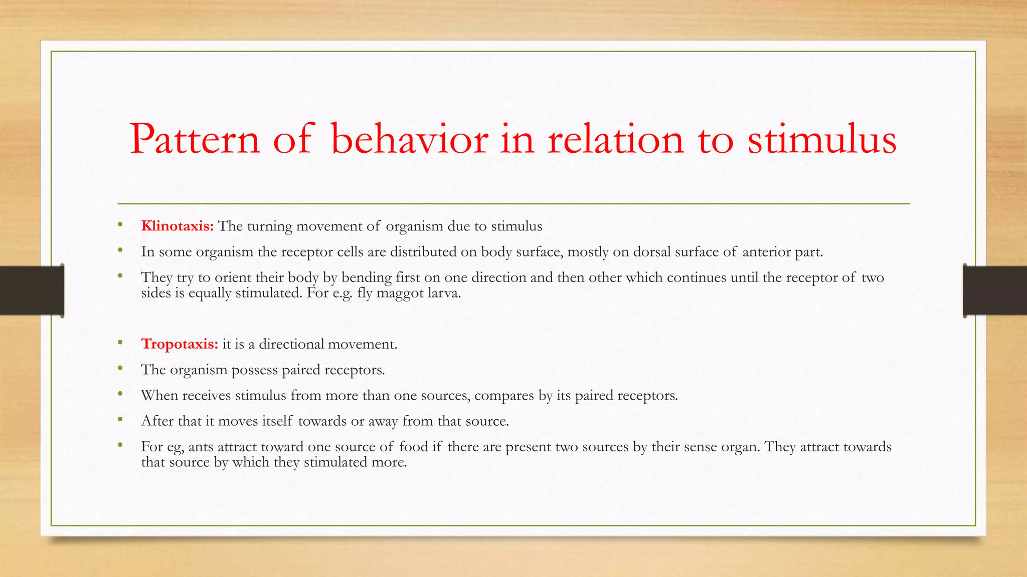 Animal behavior/ orientation/taxes | PPTX