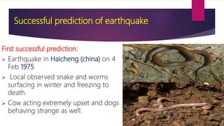 Animal behavior before earthquake | PPTX