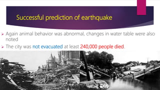 Animal behavior before earthquake | PPTX