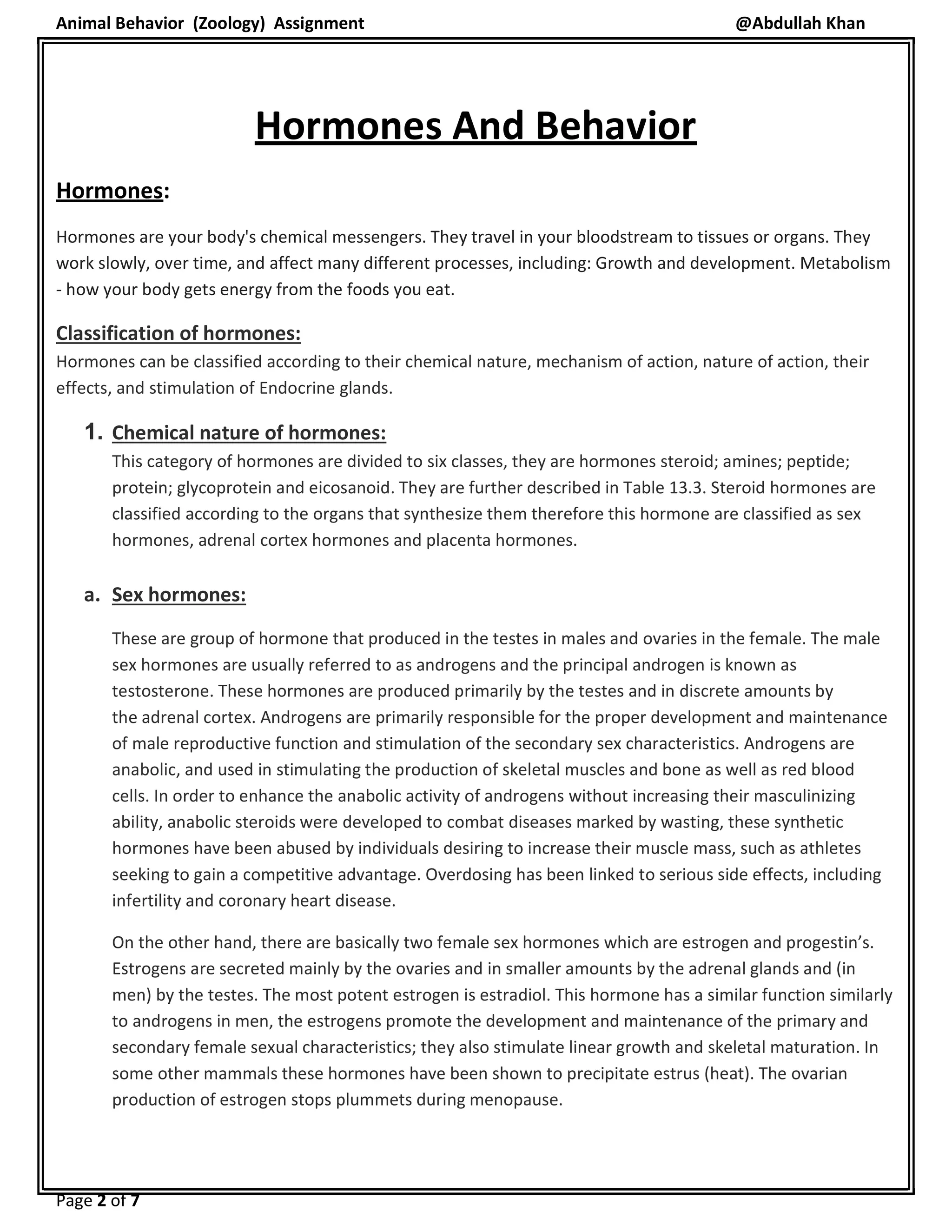 Animal Hormones And Behavior (Zoology).pdf