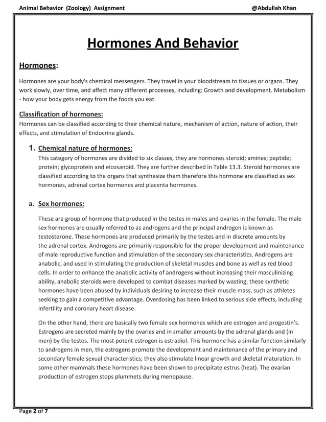Animal Hormones And Behavior (Zoology).pdf