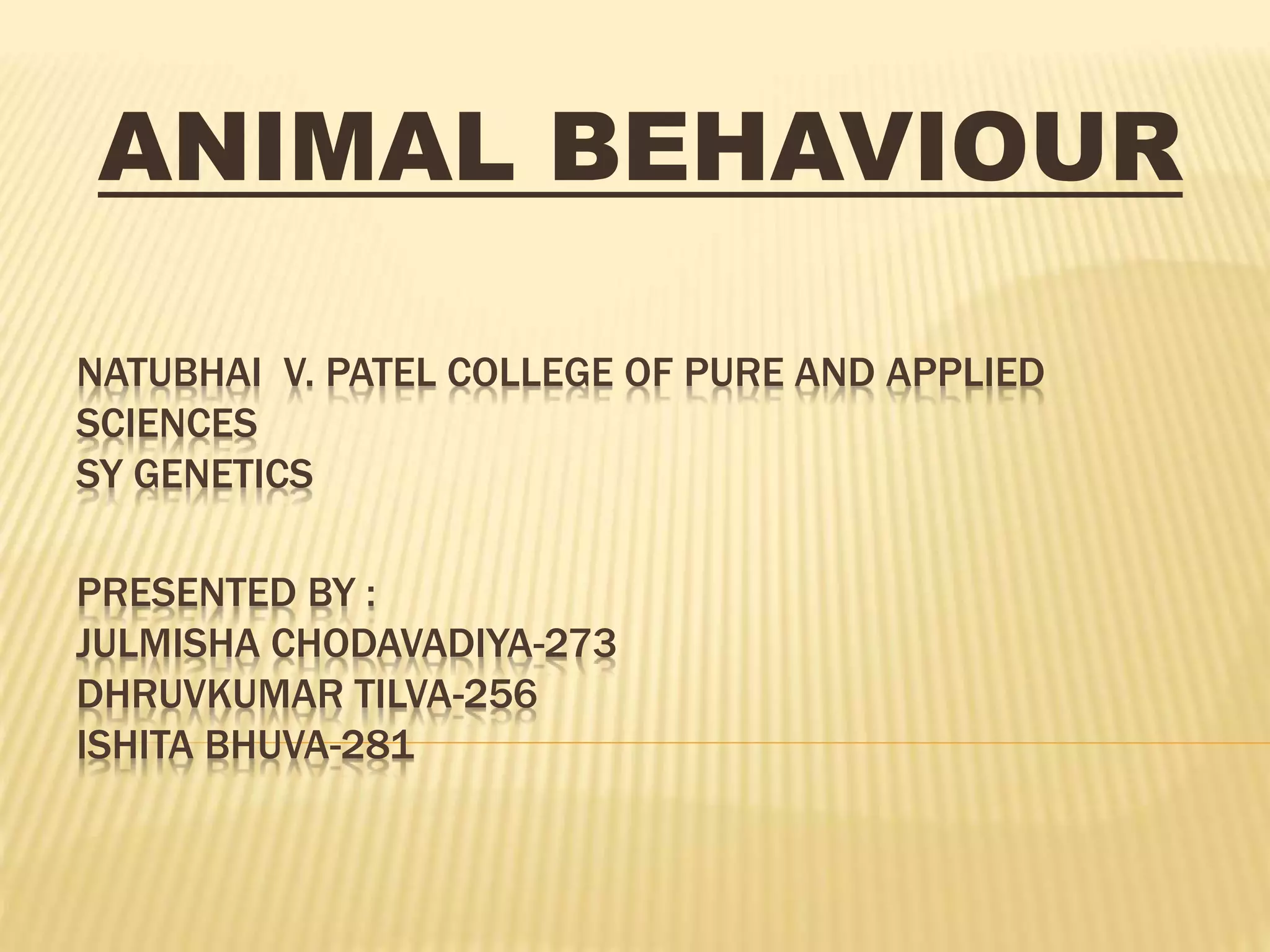 Animal Behaviour.pptx | Biological Sciences | Science