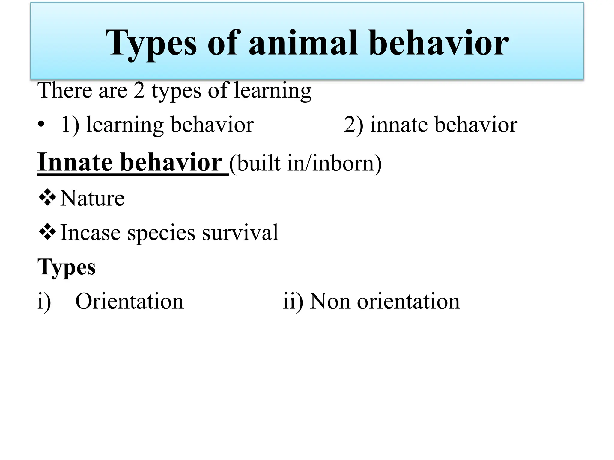 Animal behaviour and types of animal behavior power point presentation ...