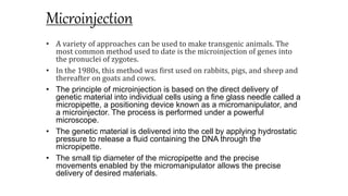 animal biotech transgene integration methods | PPTX