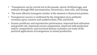 animal biotech transgene integration methods | PPTX