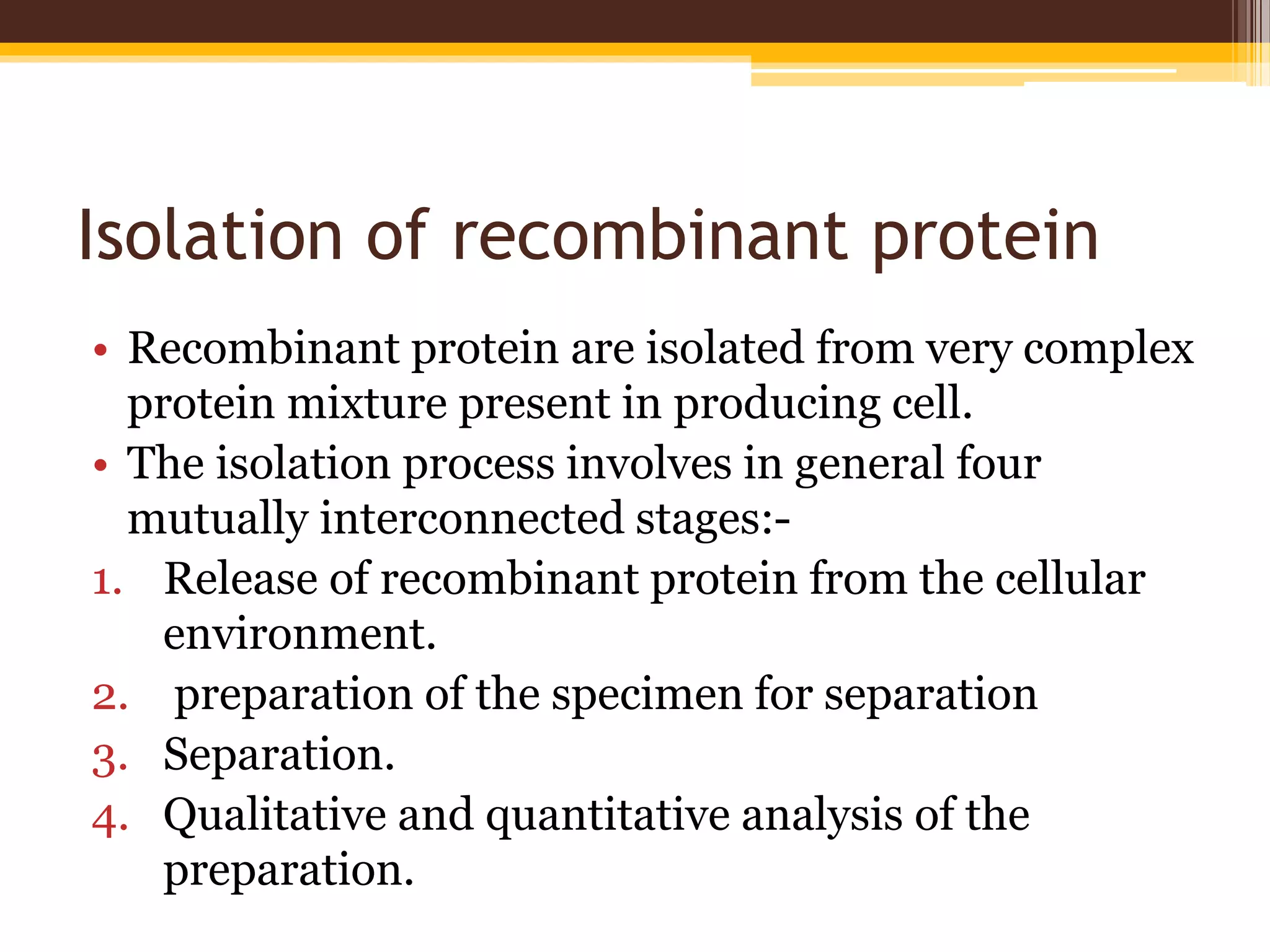 Production of recombinant proteins | PPTX