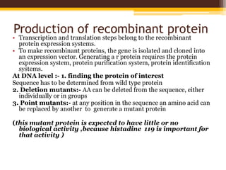 Production of recombinant proteins | PPTX