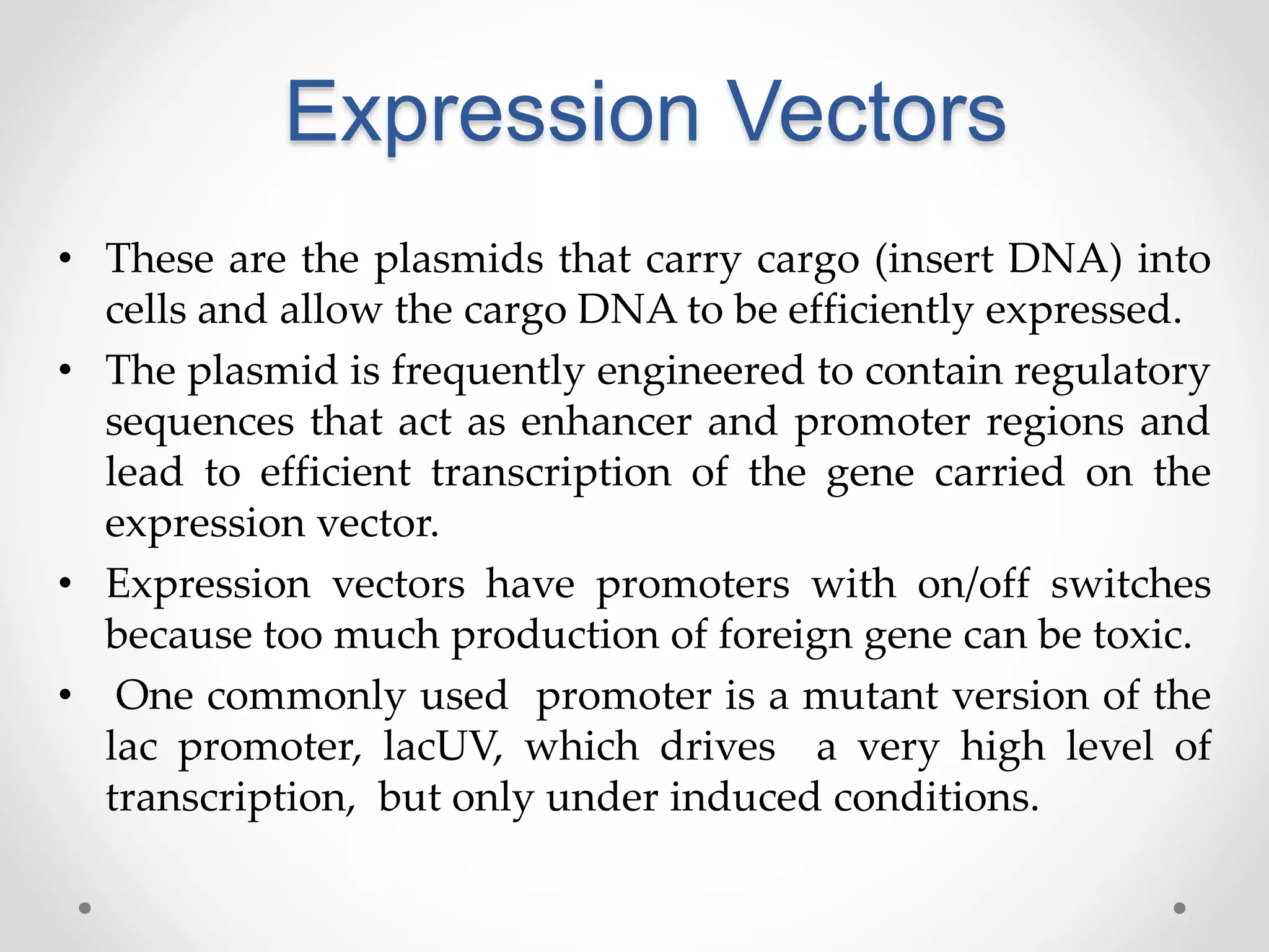 Expression vectors | PPTX | Programming Languages | Computing
