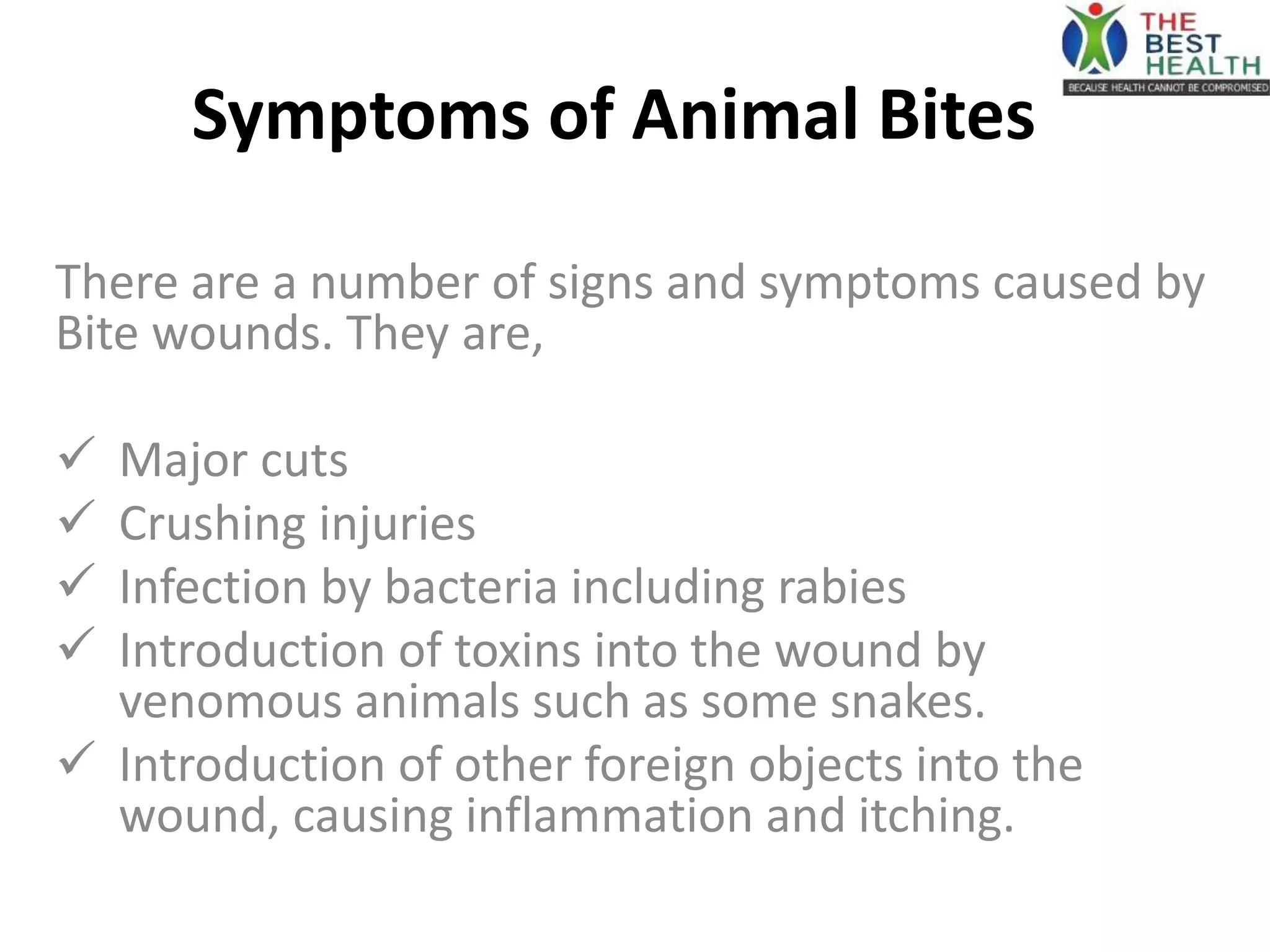 Animal Bites Causes Symptoms Treatment | PPTX