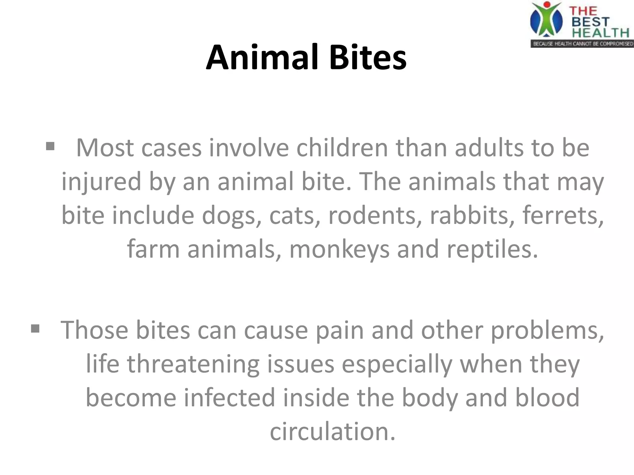 Animal Bites Causes Symptoms Treatment | PPTX