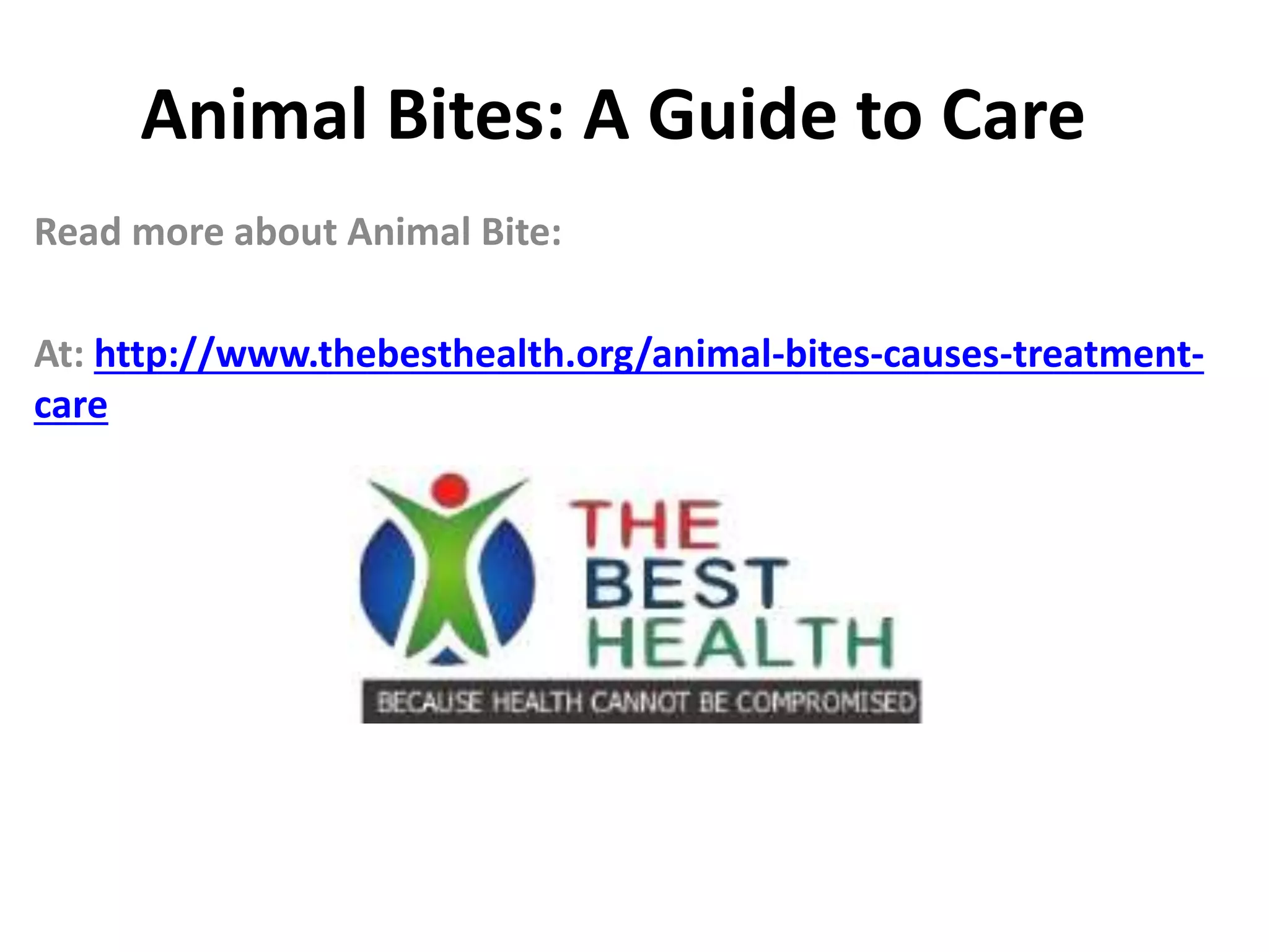 Animal Bites Causes Symptoms Treatment | PPTX