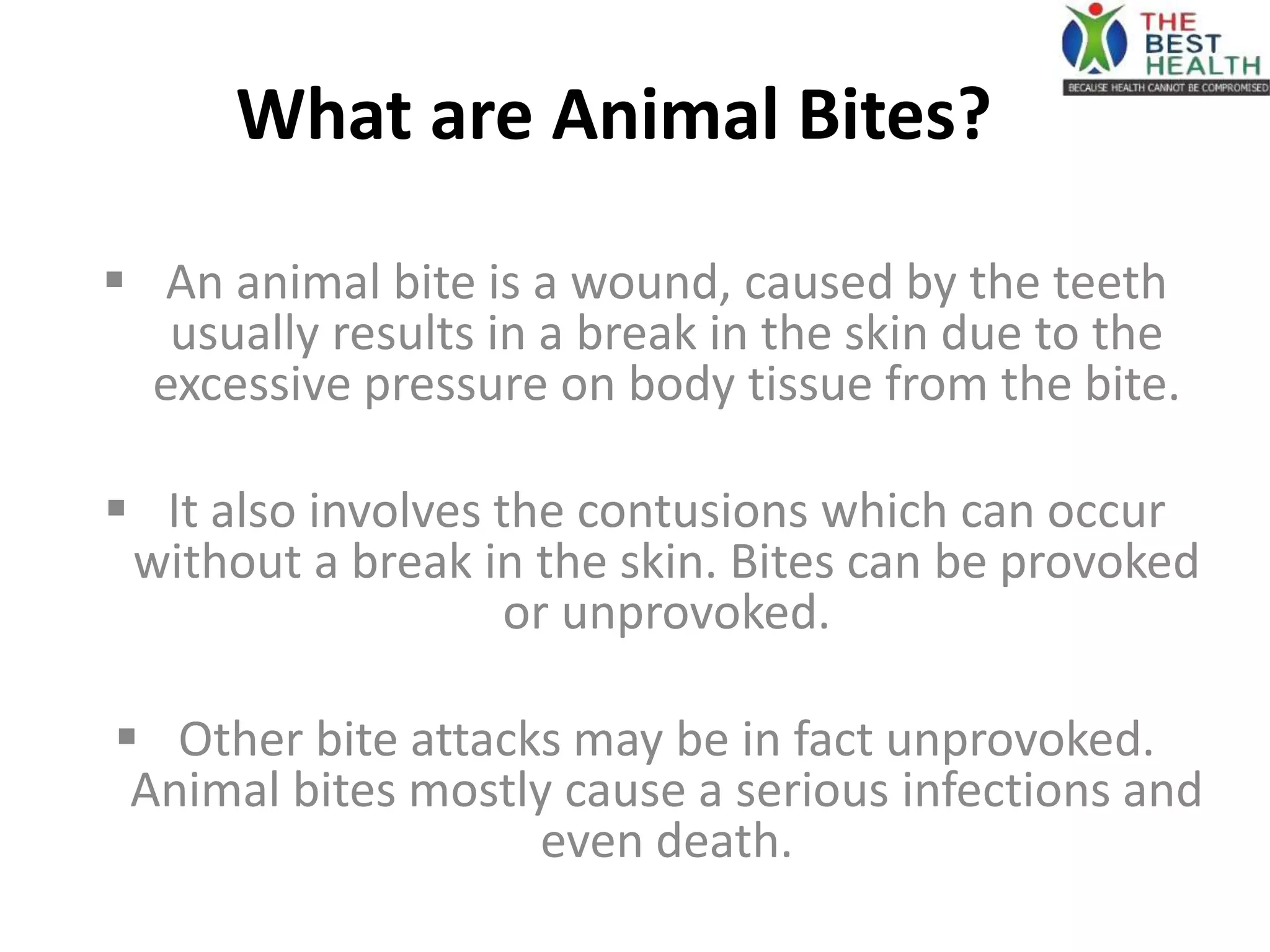 Animal Bites Causes Symptoms Treatment | PPTX