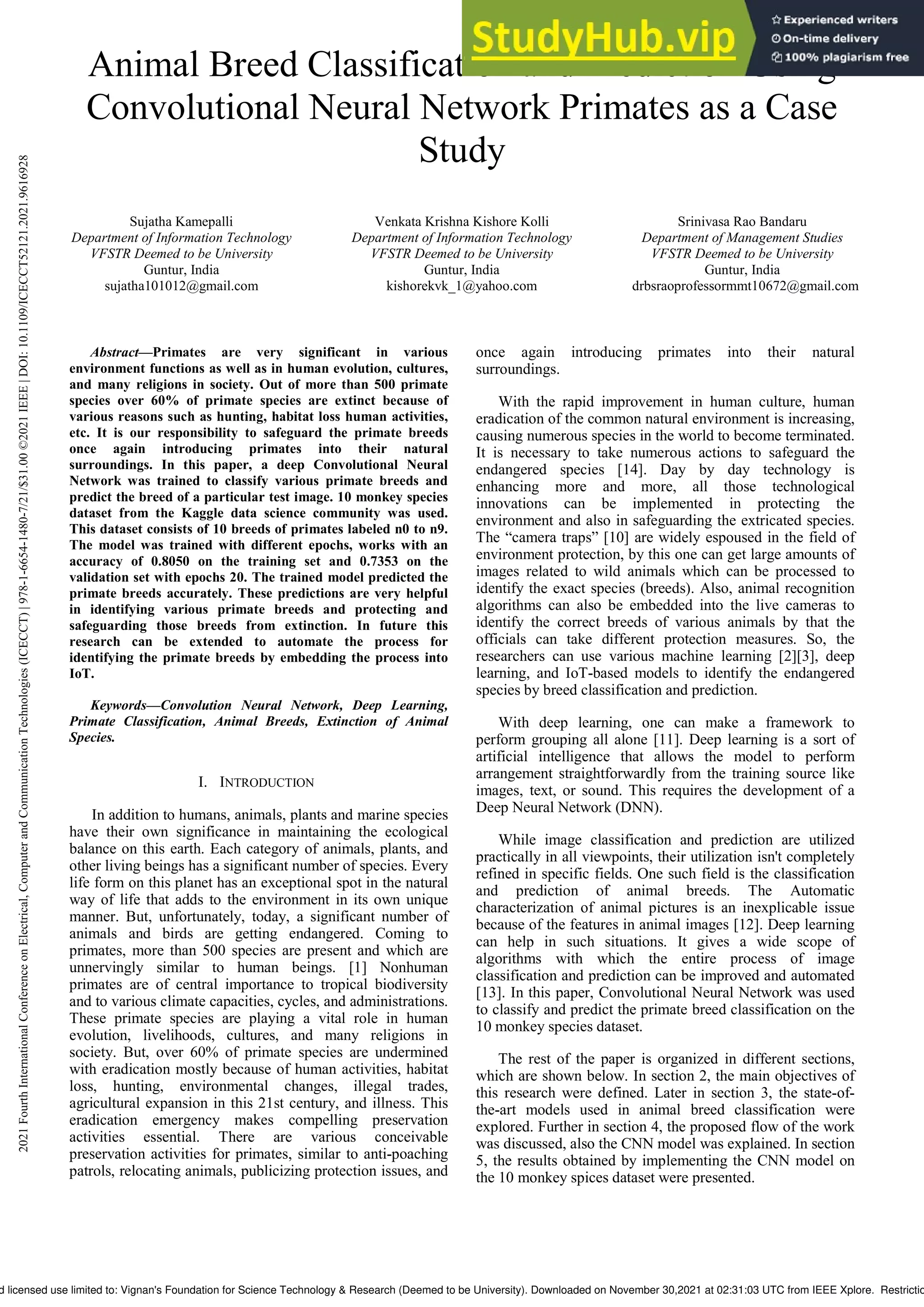 Animal Breed Classification And Prediction Using Convolutional Neural ...