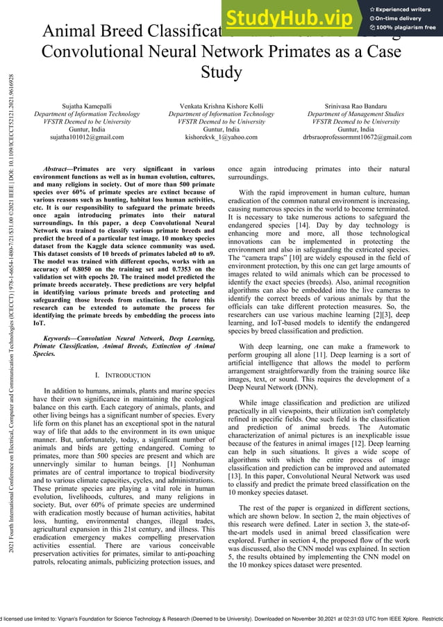 Animal Breed Classification And Prediction Using Convolutional Neural ...
