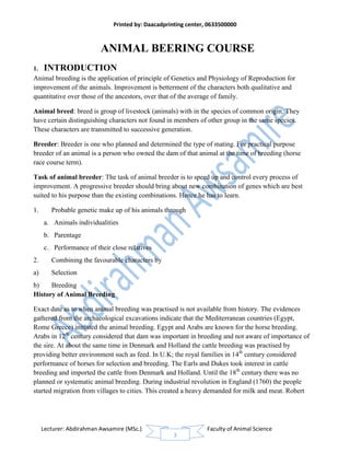 Animal breeding course | PDF