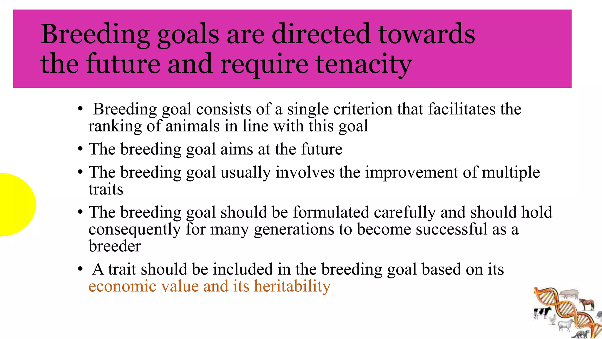 Animal breeding goals | PPTX