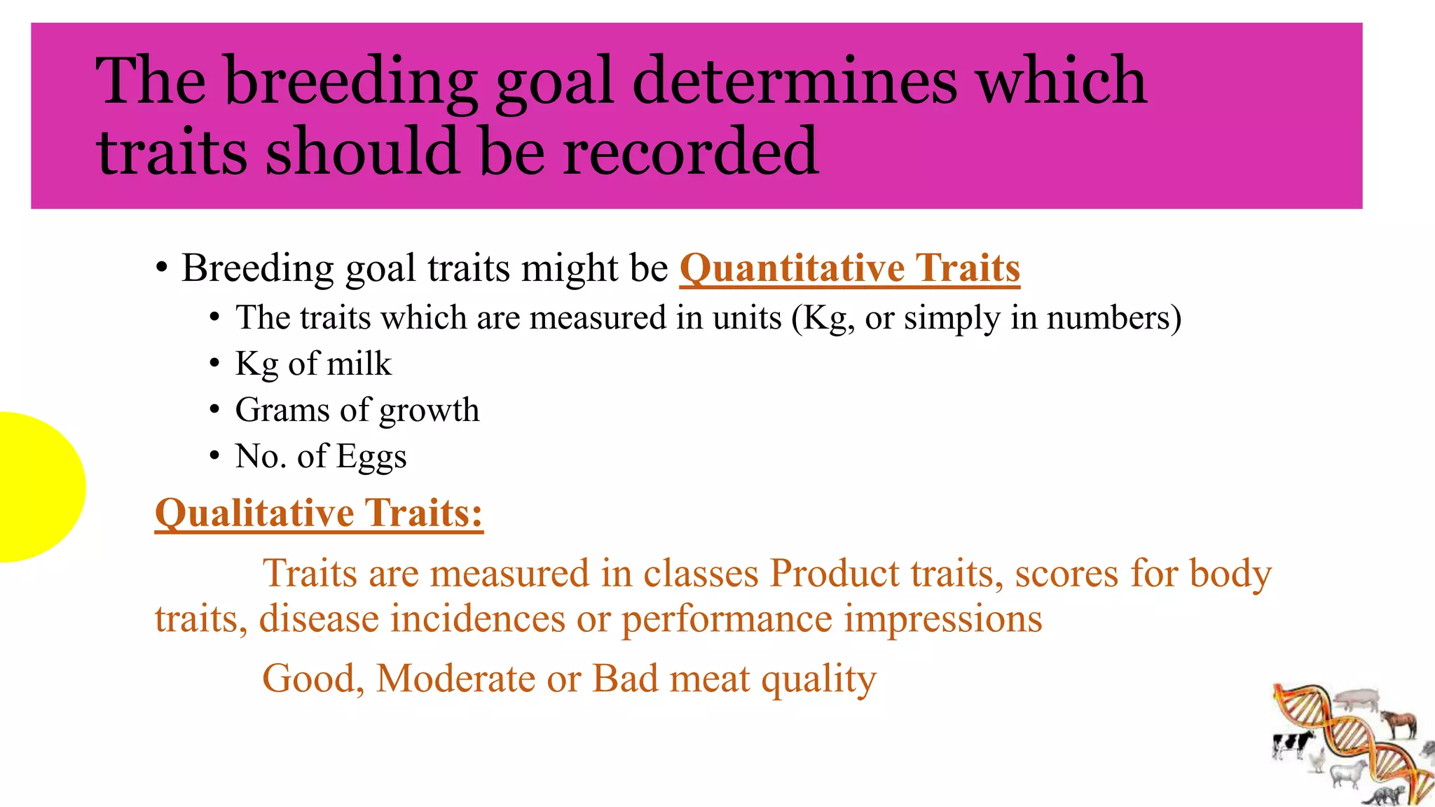 Animal breeding goals | PPTX