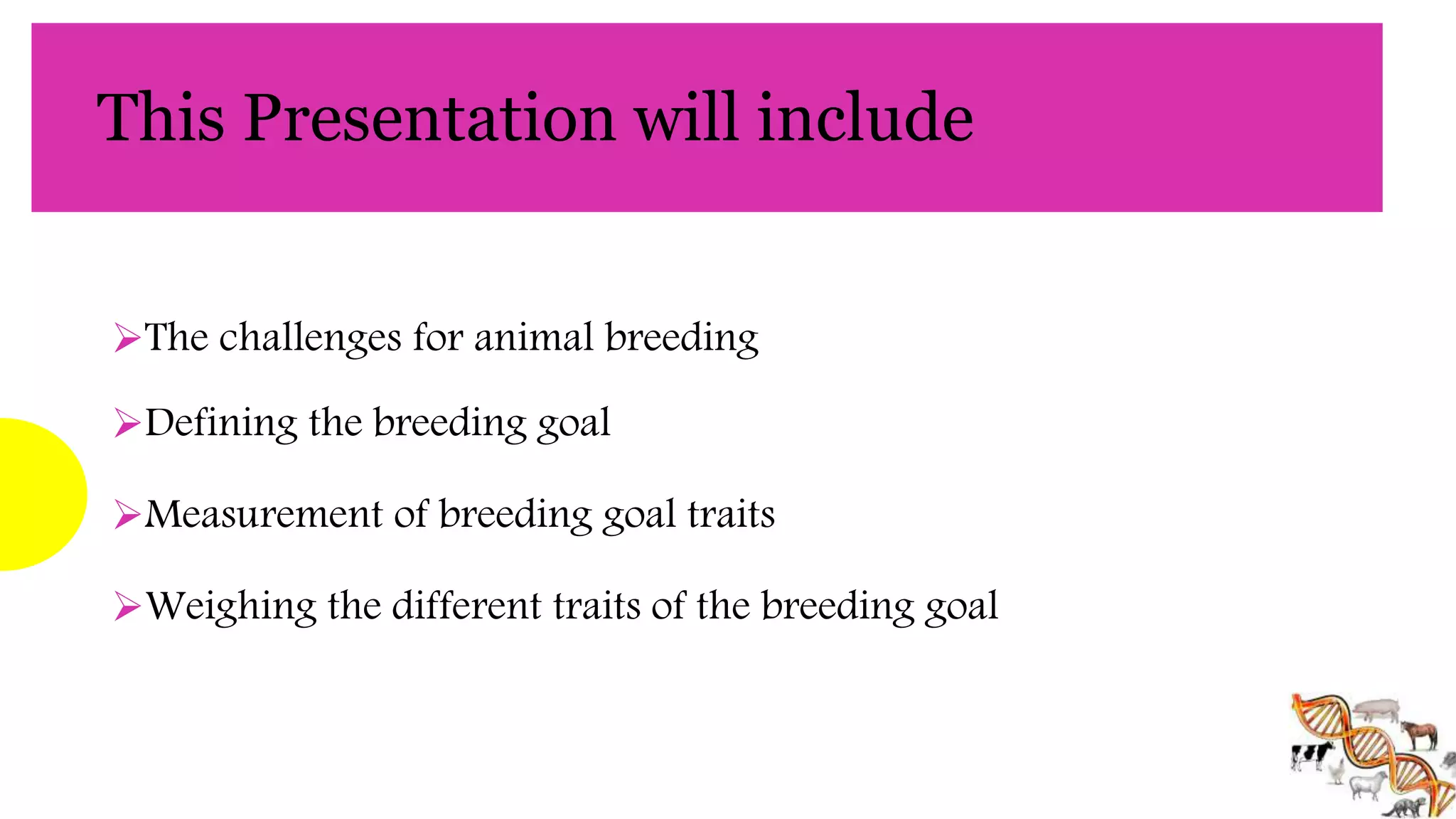 Animal breeding goals | PPTX