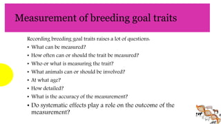 Animal breeding goals | PPTX
