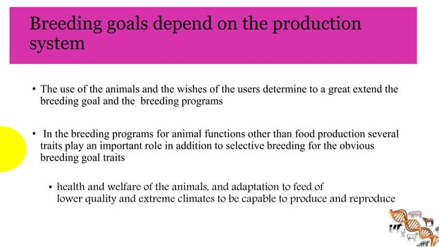 Animal breeding goals | PPTX