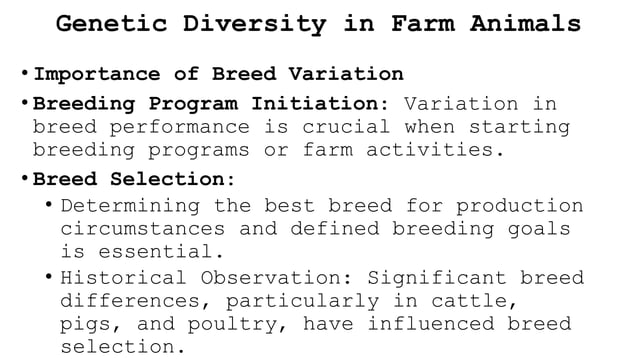 Animal breeding Lecture class note for s. | PPT