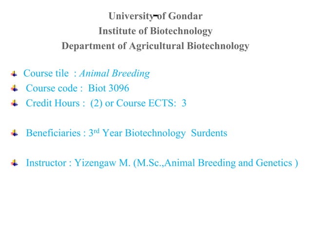 Animal breeding orginal 11.pptxbiothecnology | PPTX