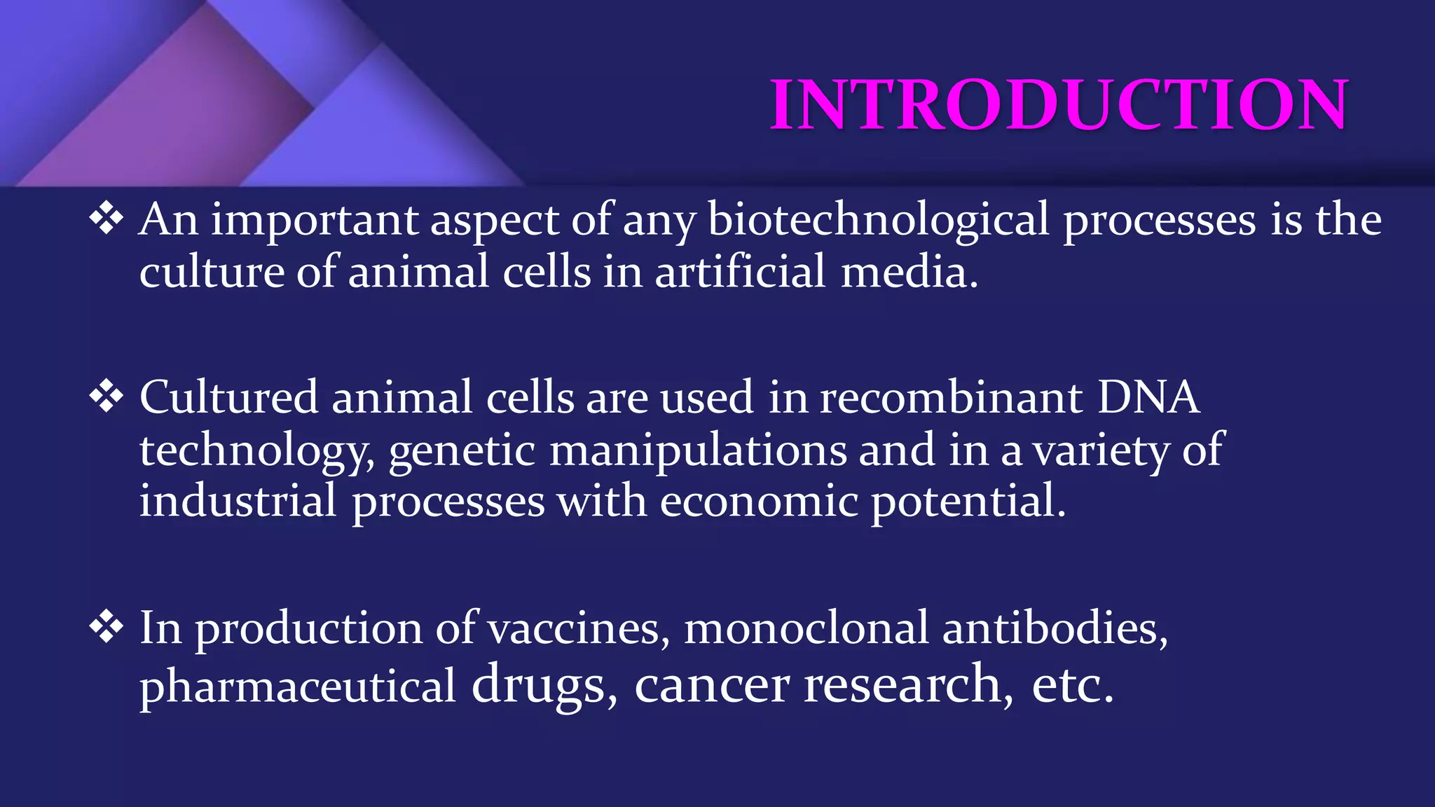 Animal cell culture (Basics) | PDF
