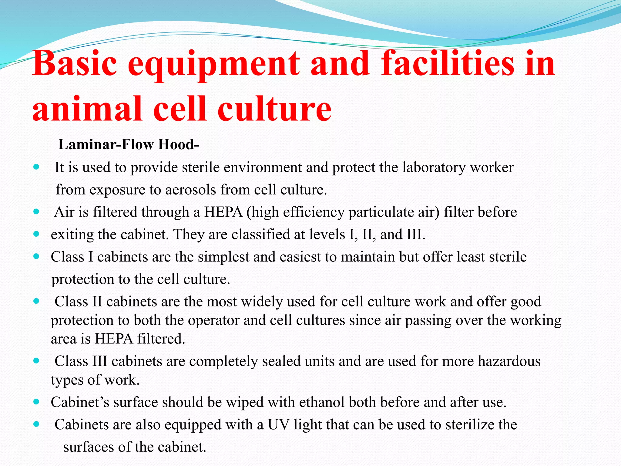 Animal cell culture introduction and equipments | PDF