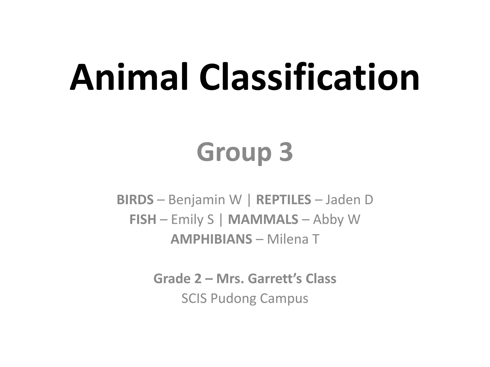 Animal Classification Group 3 | PPTX