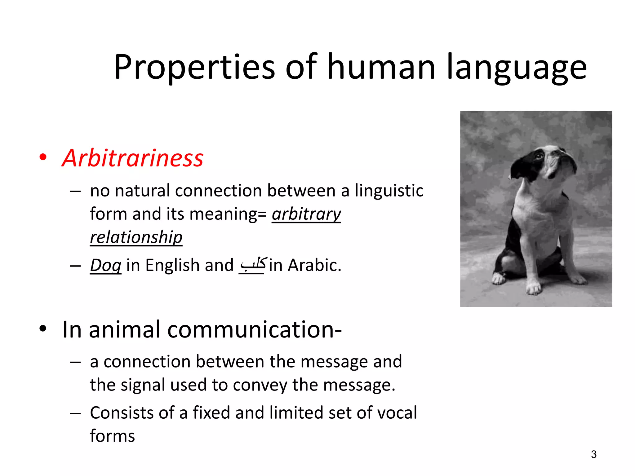 Properties of Human language | PPTX