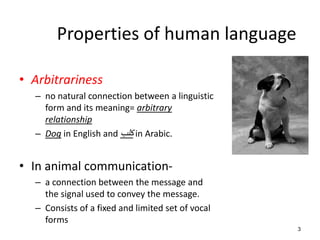Properties of Human language | PPTX