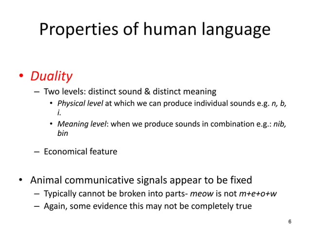 Properties of Human language | PPTX | Science