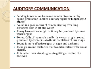Various ways of animal communication and types | PDF