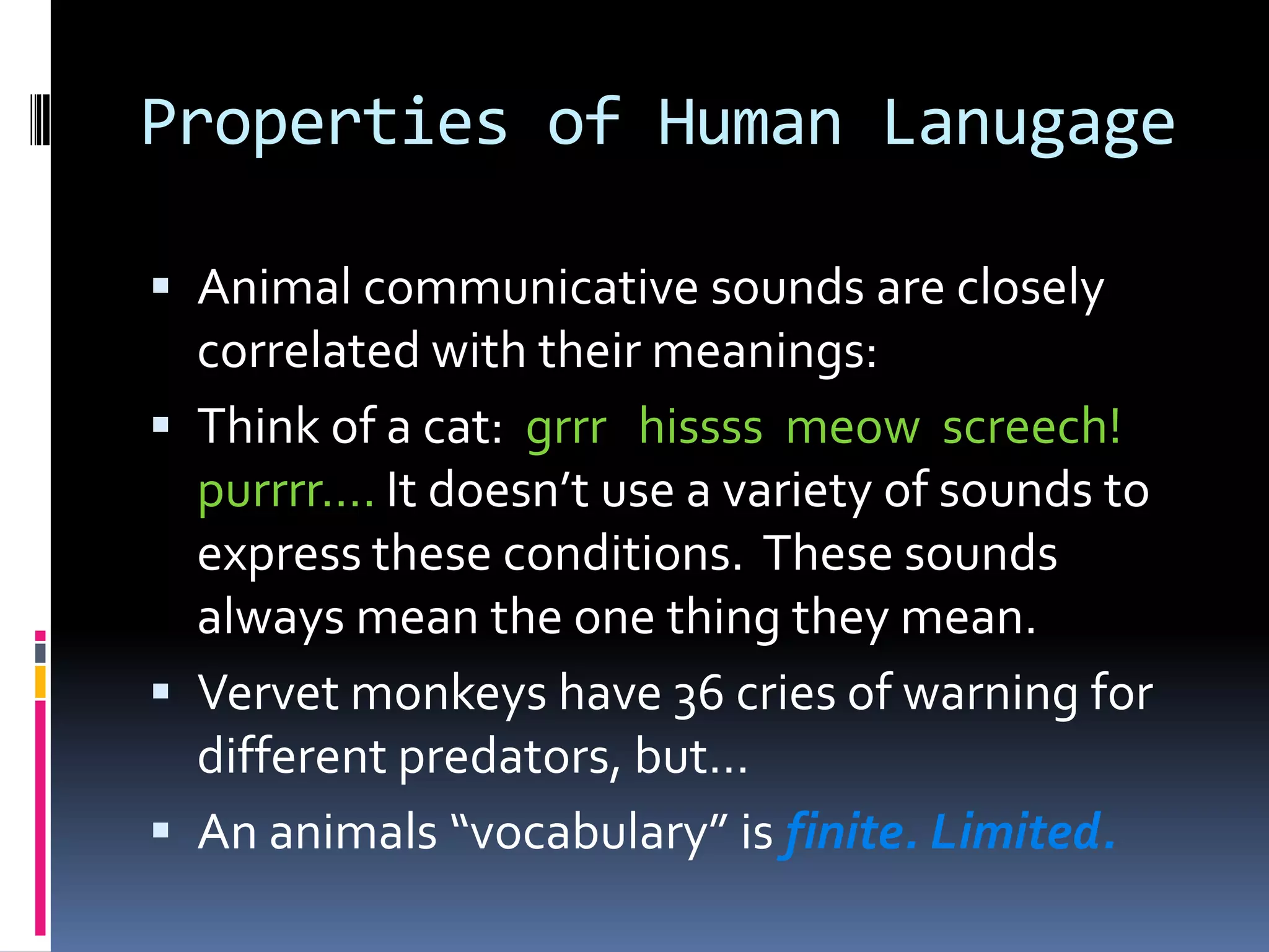 Animal communication and human language | PPTX