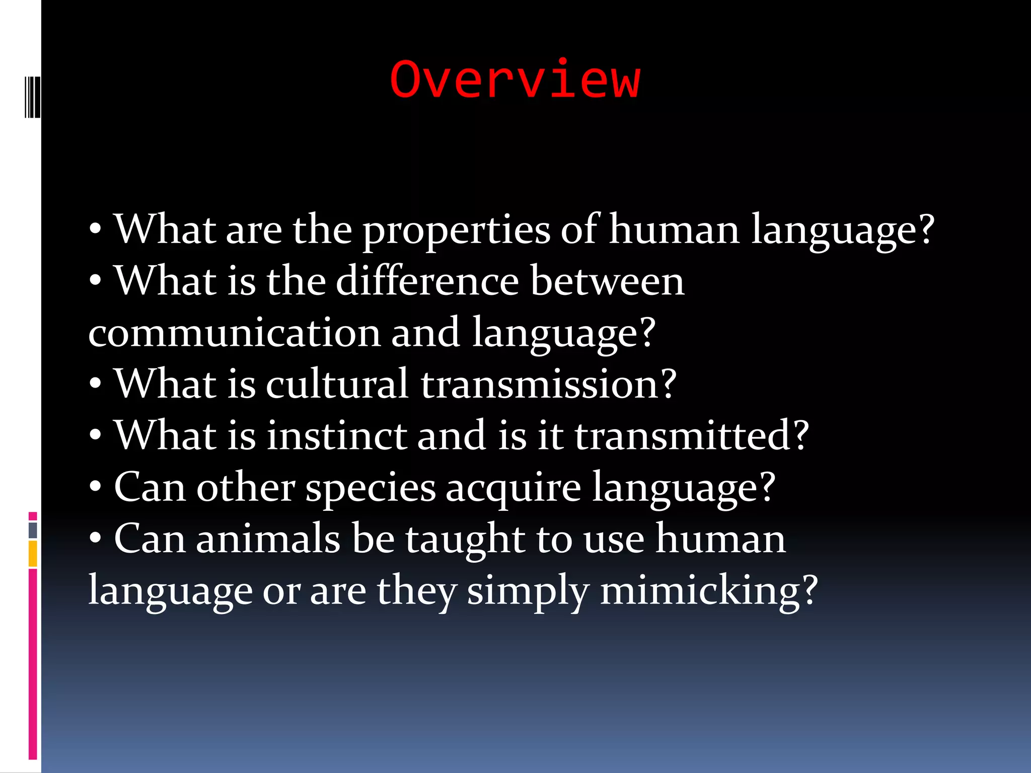 Animal communication and human language | PPTX