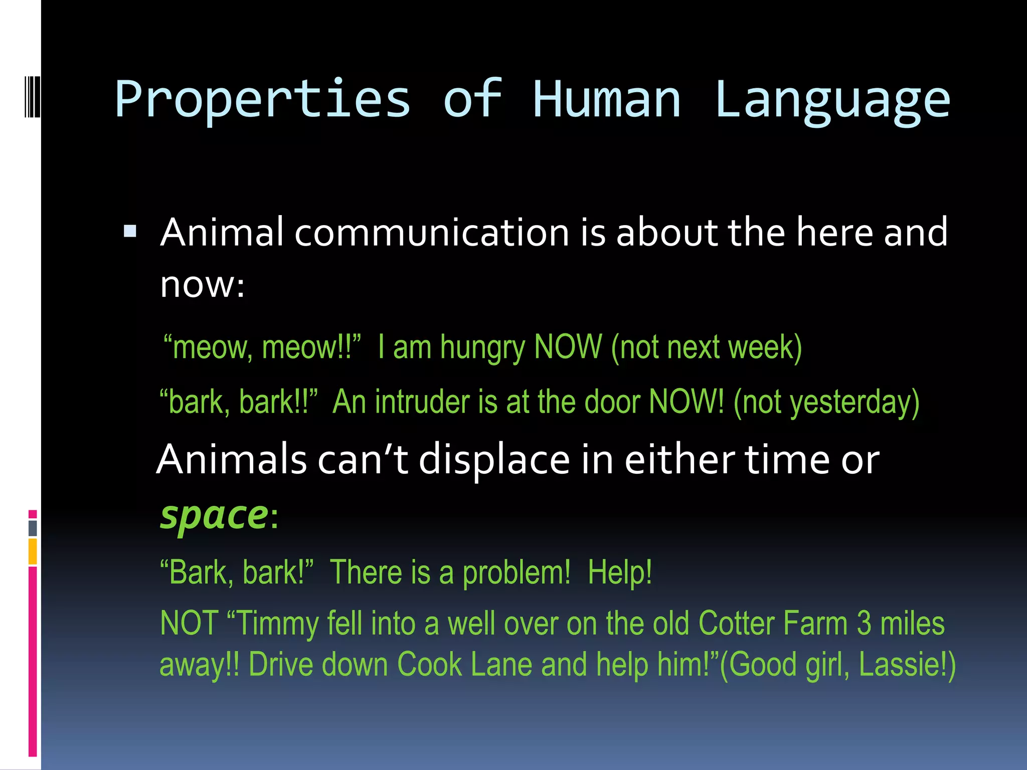 Animal communication and human language | PPTX