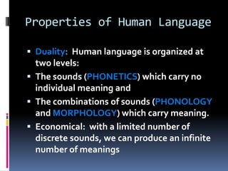 Animal communication and human language | PPTX