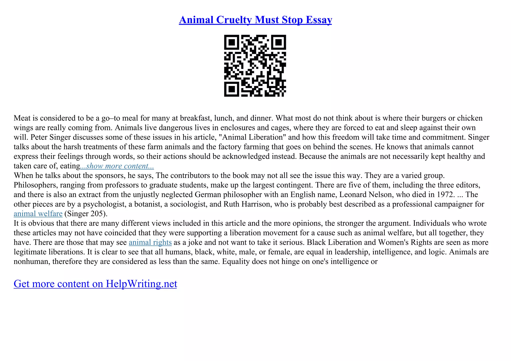 Animal Cruelty Must Stop Essay | PPT