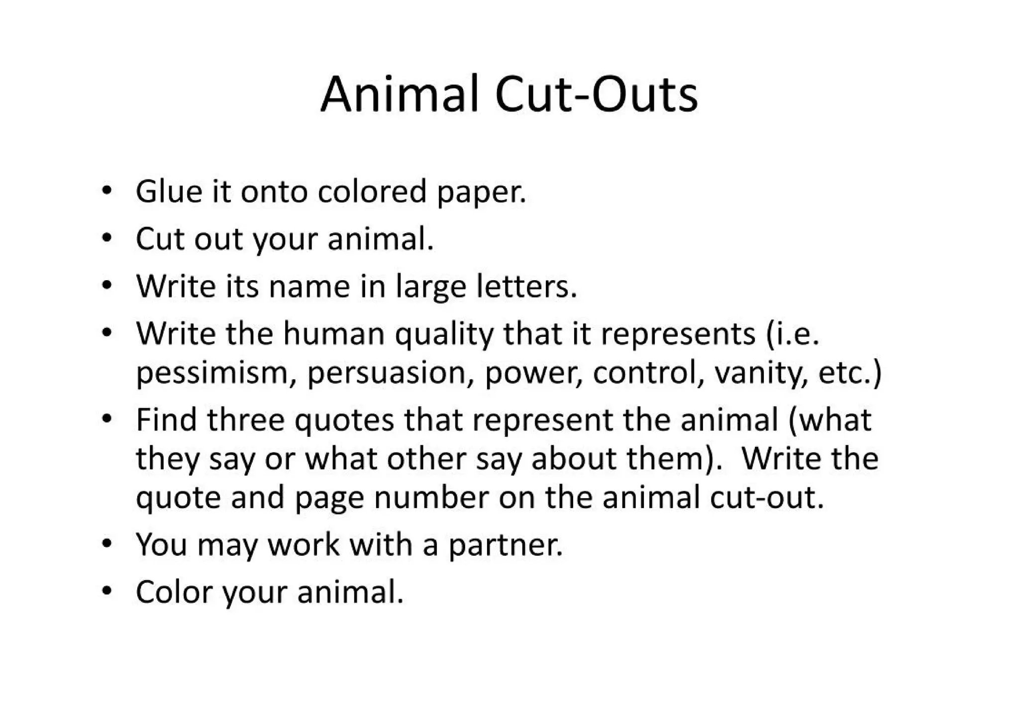 Animal Cut-Outs | PDF