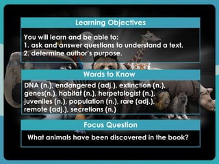 ANIMAL DISCOVERIES a story to tell to students | PDF