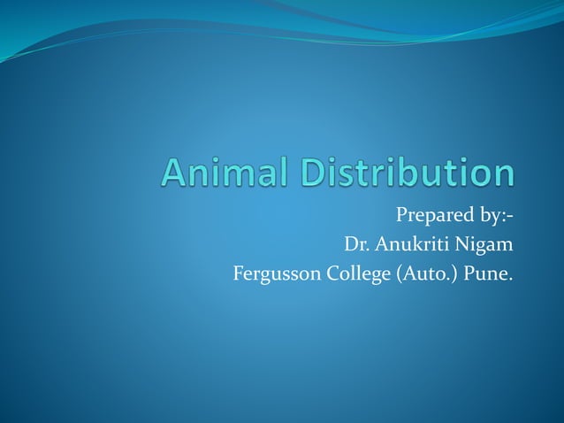 Animal distribution | PPTX