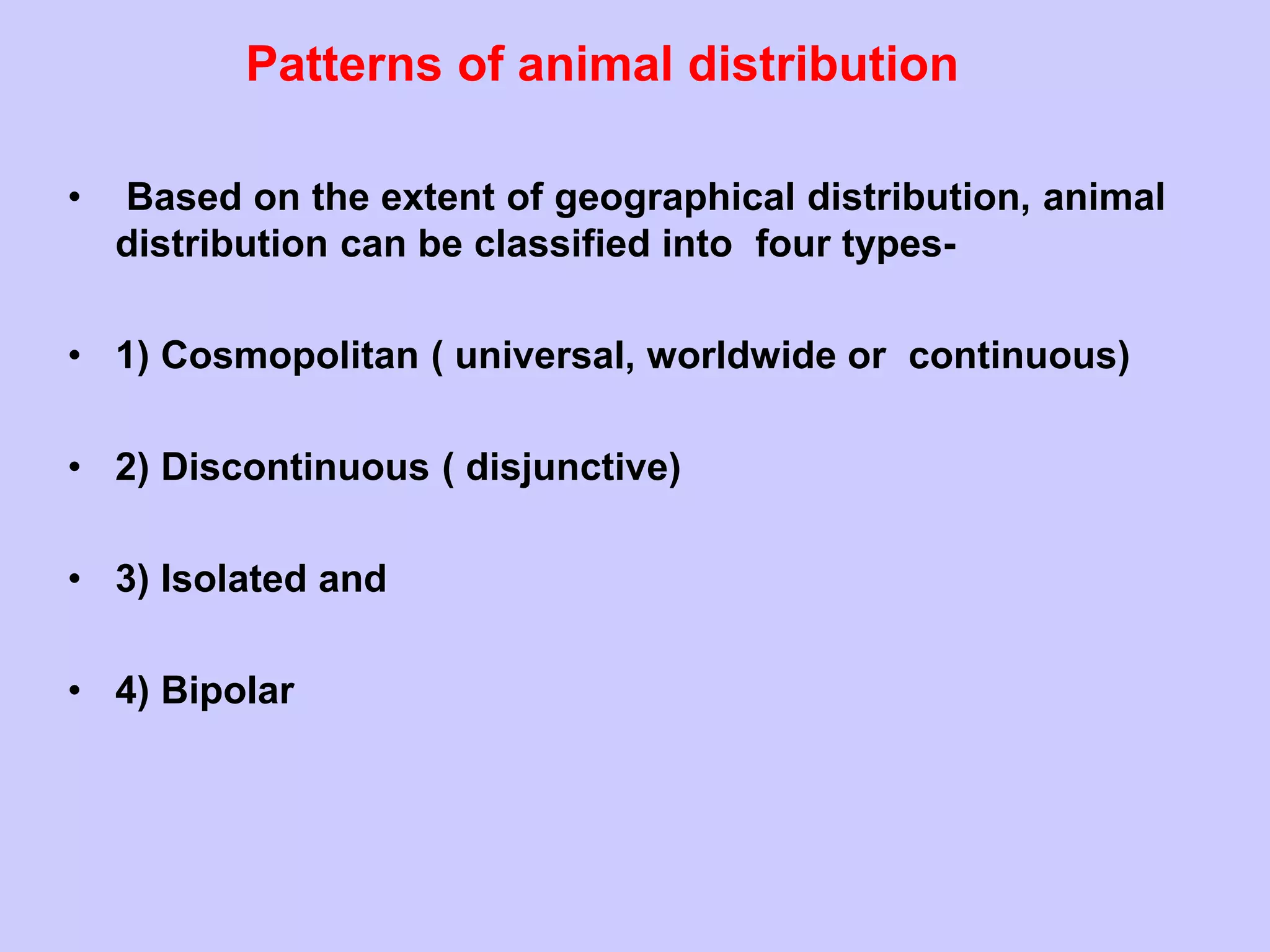 Animal distribution | PPT