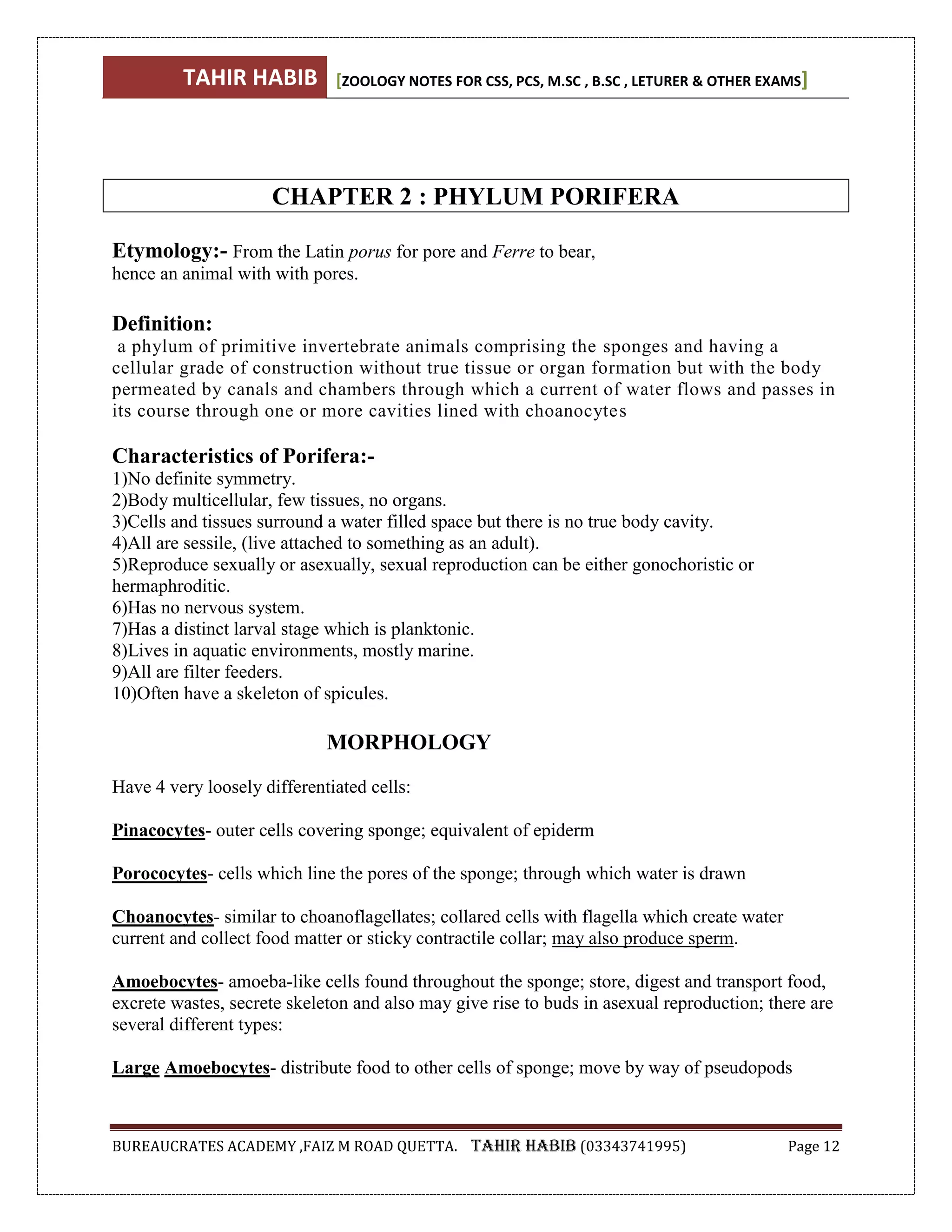 Animal diversity (Zoology) notes | PDF